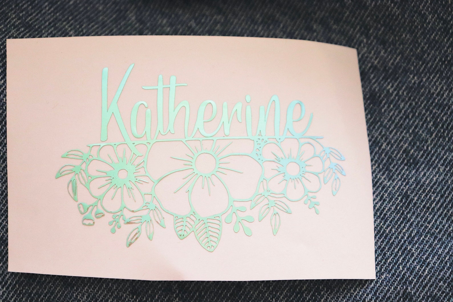 Personalized Floral Name Decal Sticker for Water Bottles - Etsy
