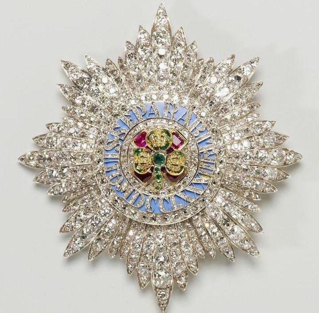 Vintage the Order of St. Patrick Star Badge for Queen Victoria in 925 ...