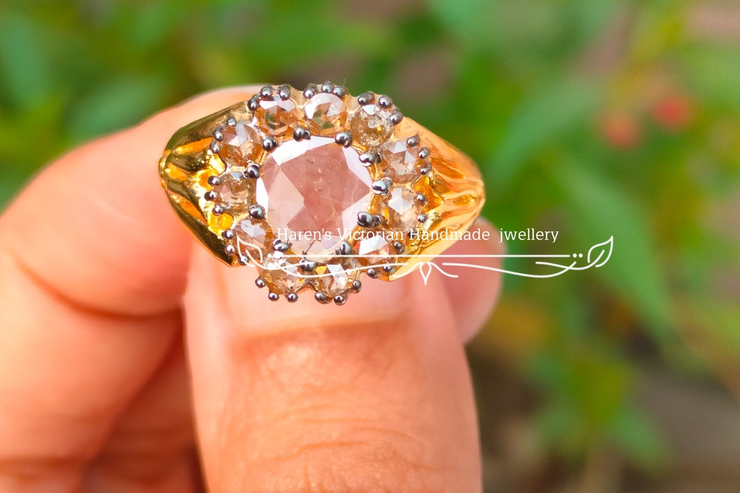 Georgian Antique 0.30 Ctw Triangle Shape Rose Cut Diamond 925 Sterling ...