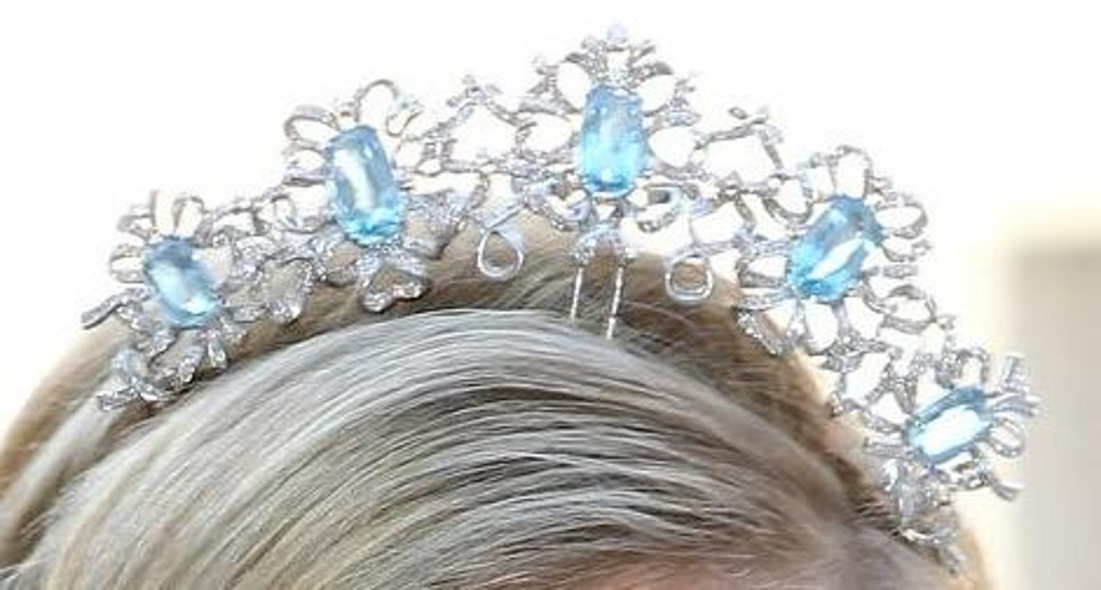 Wedding Tiara, Bridal Tiara Sterling Silver and Aquamarine Handmade ...
