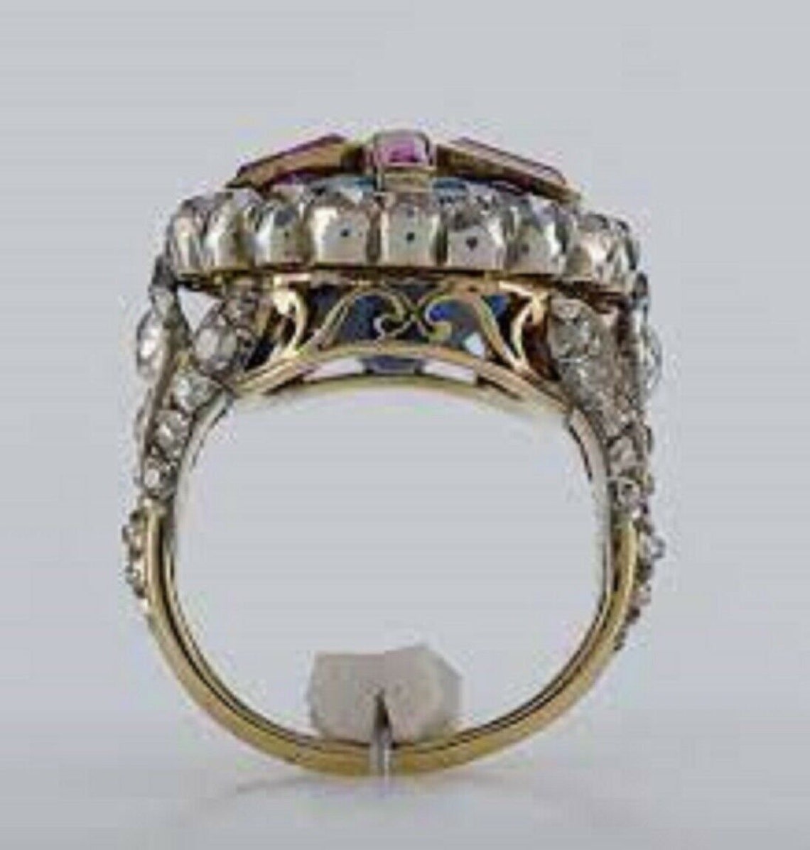 Victorian Art Vintage Cubic Zirconia 1.00ctw Manmade Ruby and Blue ...