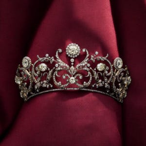 Princess Olga of Hanover Shamrock Tiara, Vintage 925 Sterling Silver Cz ...