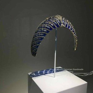 Vintage 925 Silver Simulated Diamond Blue Enamel Royal Tiara - Etsy