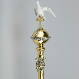 Vintage Inspired British Royal Brass Cz Zircon Sovereign Sceptre With ...