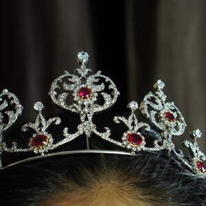 Vintage 925 Sterling Silver CZ Zircon Crown Princess Margaret Ruby ...