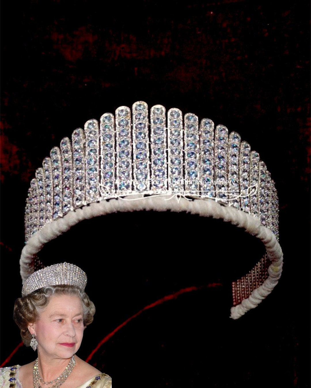 Vintage Inspired 925 Sterling Silver CZ Queen Alexandra's Fringe Tiara ...