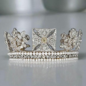George IV State Diadem Crown – Vintage Royal Tiara in 925 Sterling ...