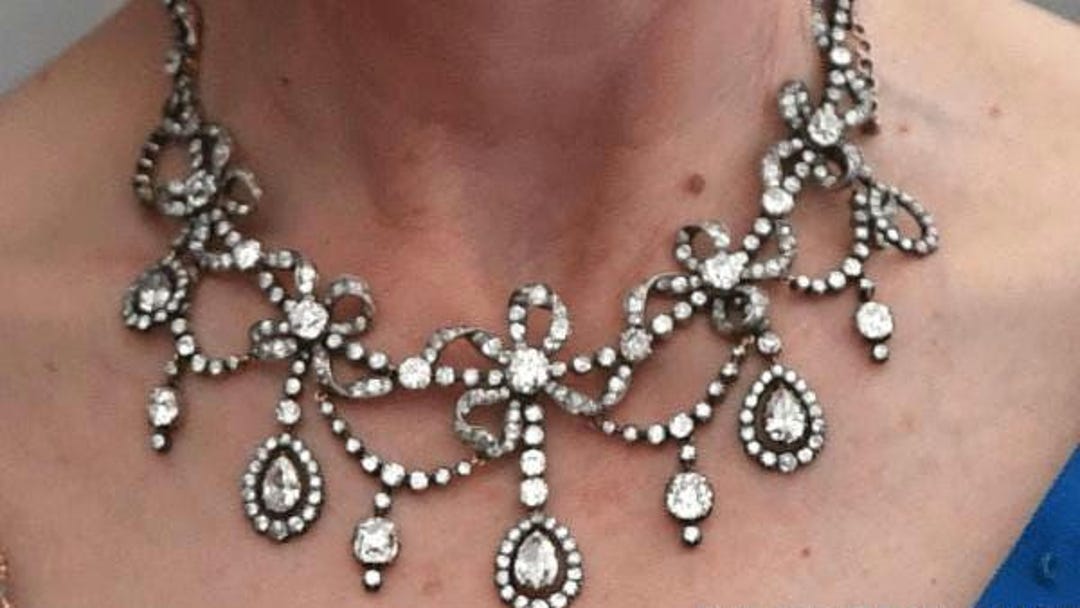 Art Deco Princess Anne's Diamond Ribbon and Festoon Necklace Replica in ...