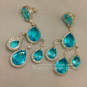 Vintage Inspired 925 Sterling Silver CZ Zircon Blue Topaz Kate ...