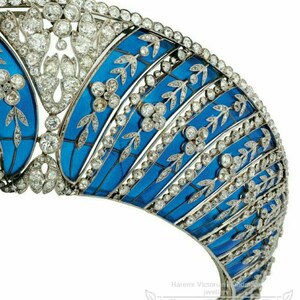 Vintage 925 Silver Simulated Diamond Blue Enamel Royal Tiara - Etsy