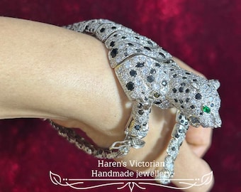 Art Deco Style 925 Sterling Silver CZ Zircon Onxy Body Art Deco Style 925 Sterling Silver CZ Zircon Onxy Body