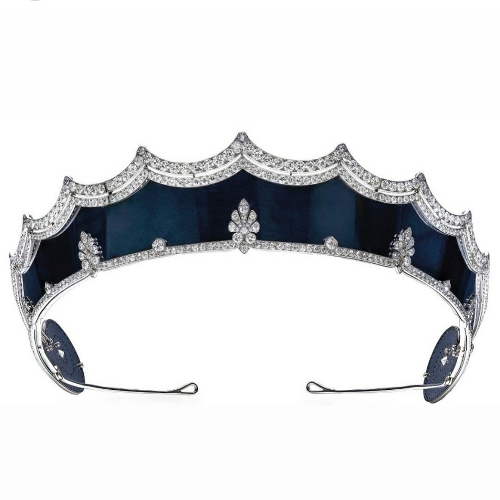 Art Deco 925 Sterling Silver American Diamond Blue Enamel the ...