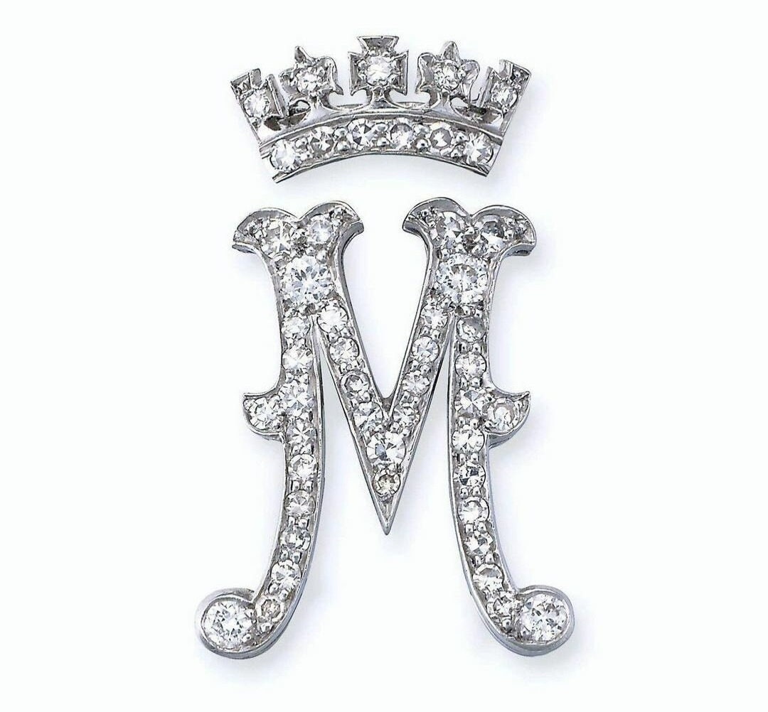 Vintage Inspired 925 Sterling Silver the Princess Margaret Monogram ...