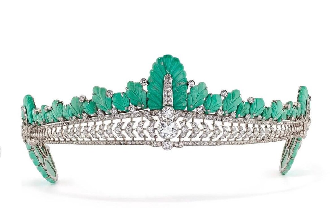 The Astro Diamond and Turquoise Tiara in Silver and Simulated Diamond ...