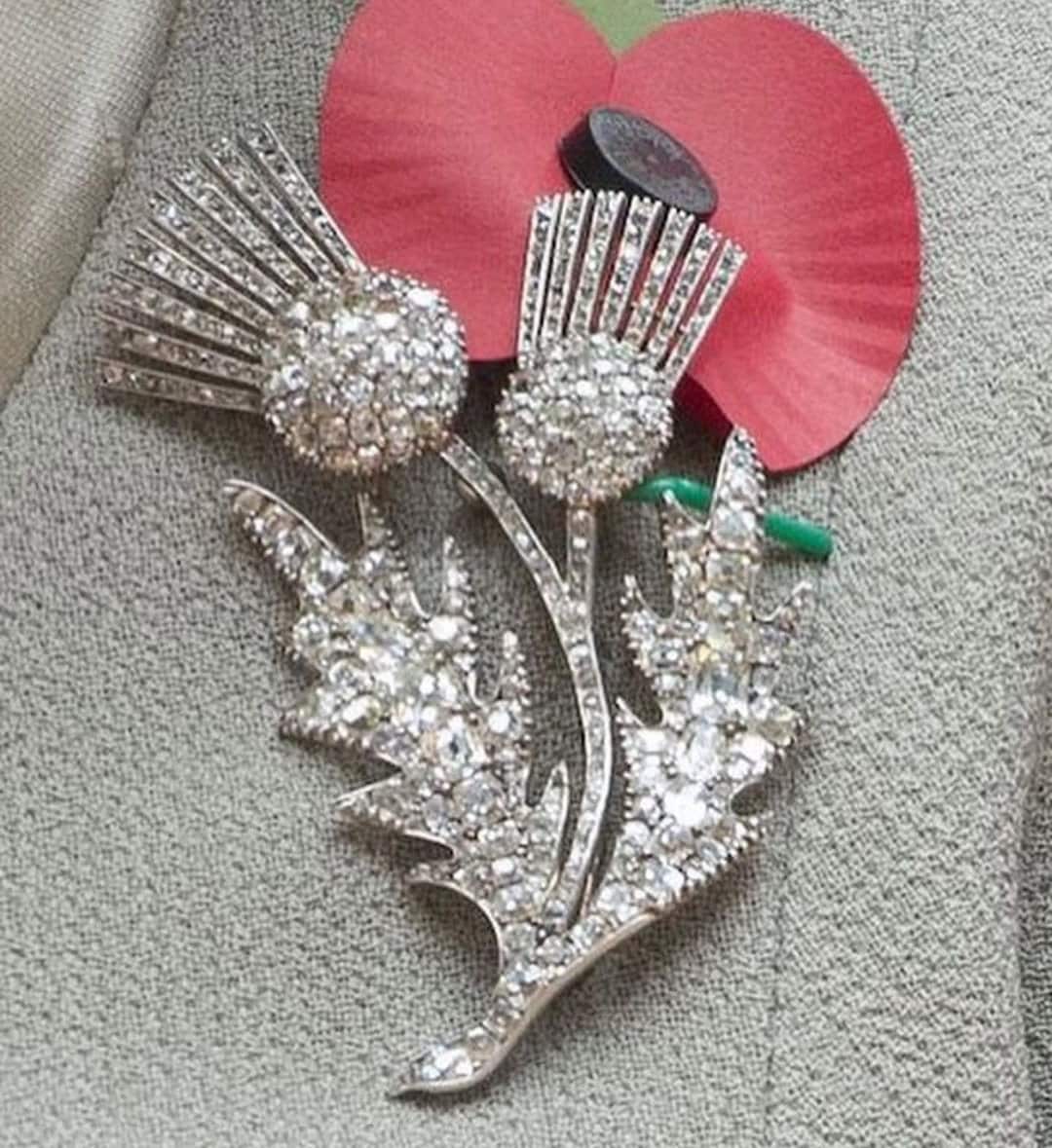 Queen Elizabeth , Queen Mother Scottish Thistle Brooch , Flower Brooch ...