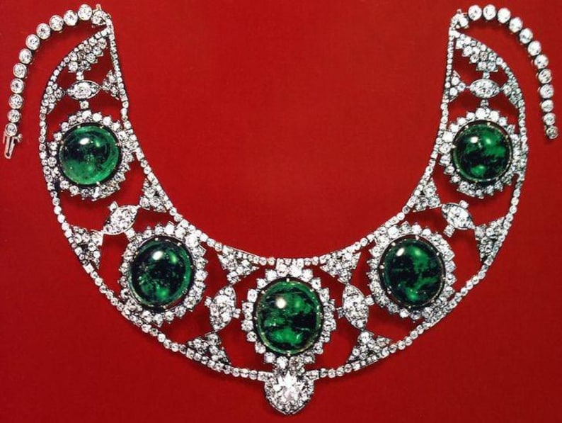 Antique Famous Royal Jewelry, 925 Sterling Silver Emerald Necklace for ...