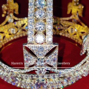 Queen Victoria Small Crown in Cubic Zircon and 925 Sterling Silver - Etsy