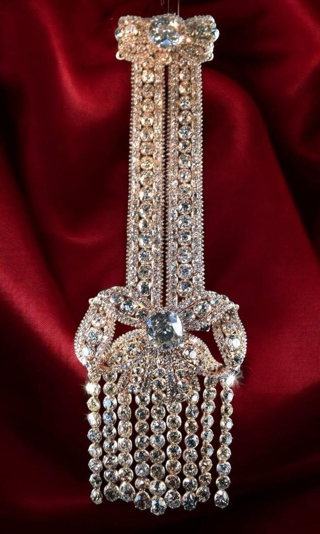 Romanov Imperial Crosage Brooch in 925 Sterling Silver and Cubic Zircon ...