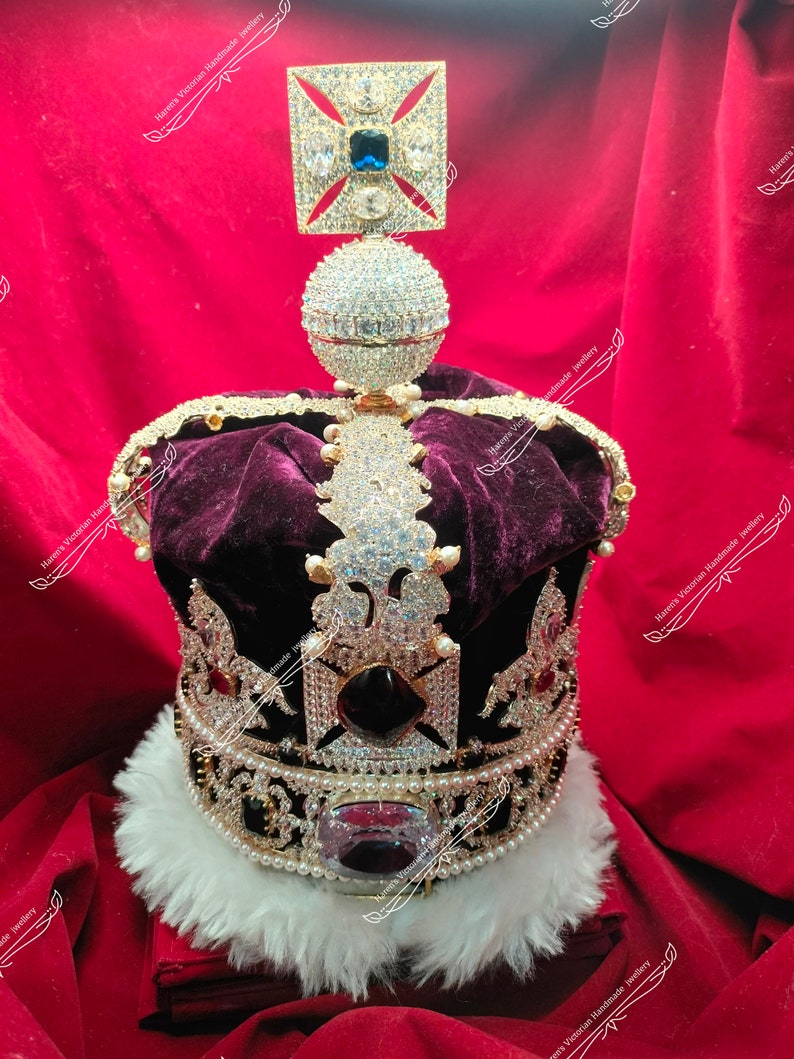 Imperial State Crown of British Royal Family Replica in Brass Cubic ...