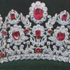 Royal Duchess of Angouleme Ruby Tiara Replica in 925 Sterling Silver ...