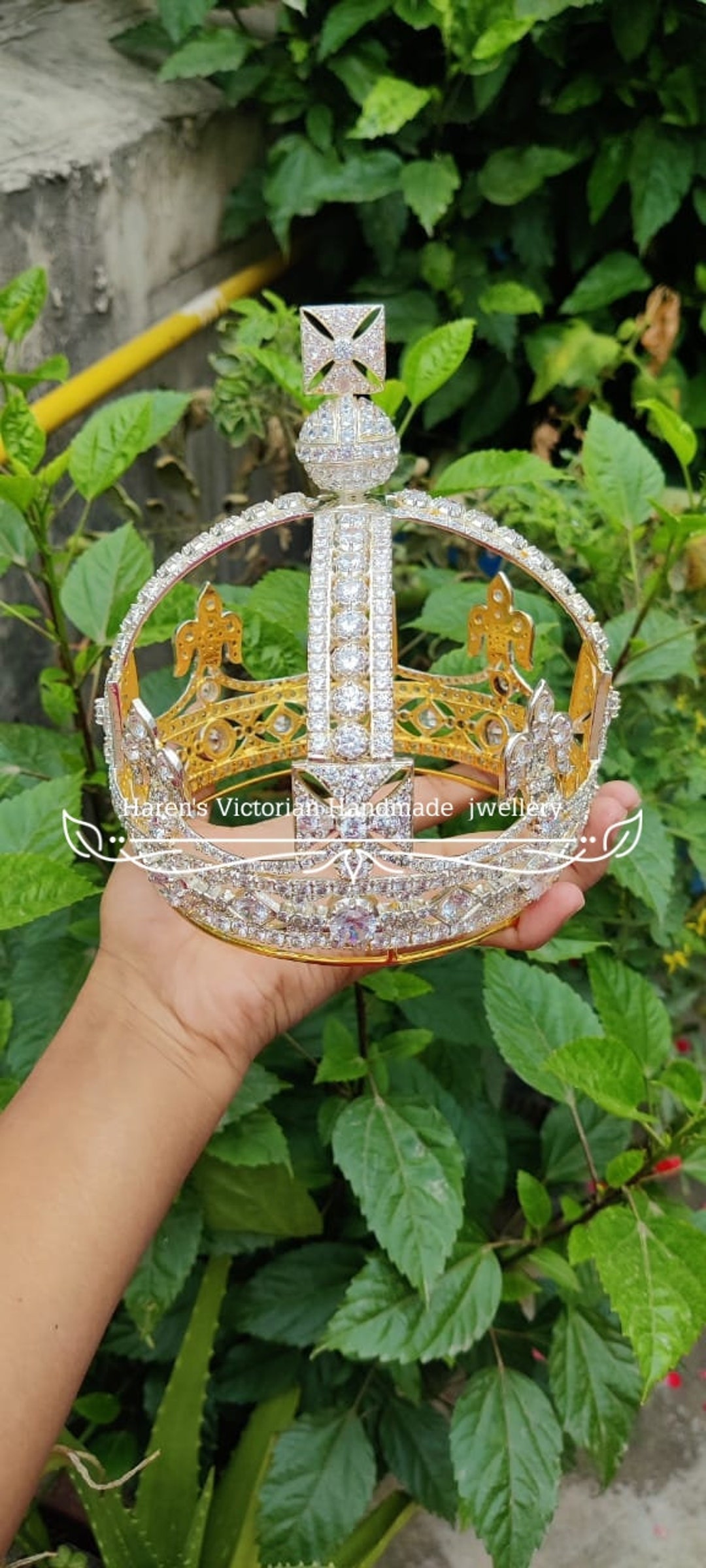 Queen Victoria Small Crown in Cubic Zircon and 925 Sterling Silver - Etsy