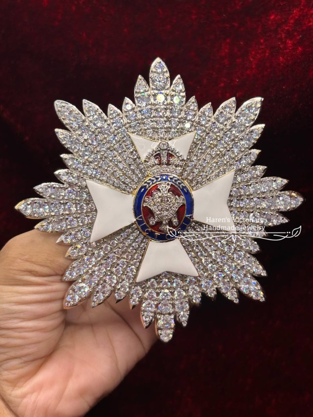 The Victorian Rbadge 925 Sterling Silver Rose Cut Diamond and Brilliant ...