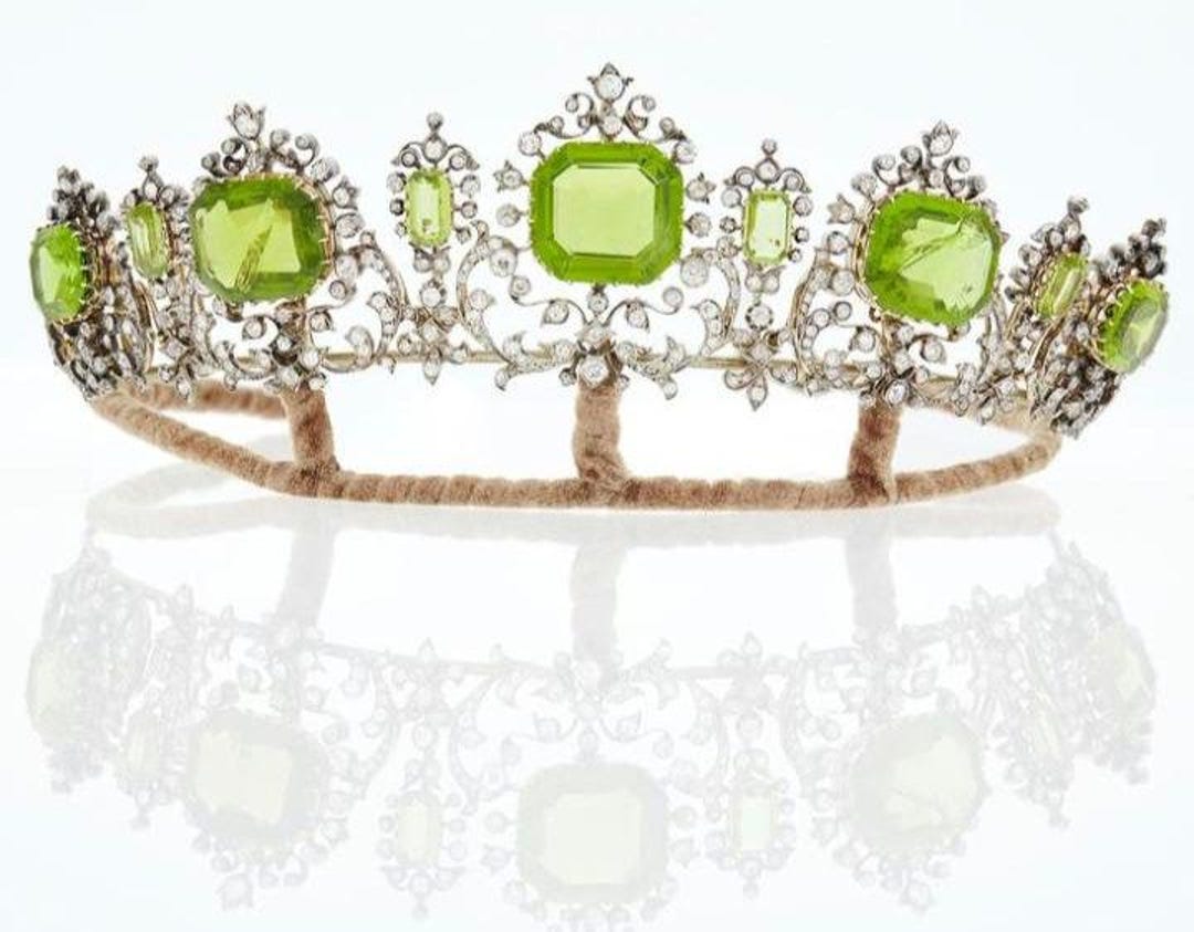 Vintage 18th Century Peridot Simulated Diamond 925 Sterling Silver ...