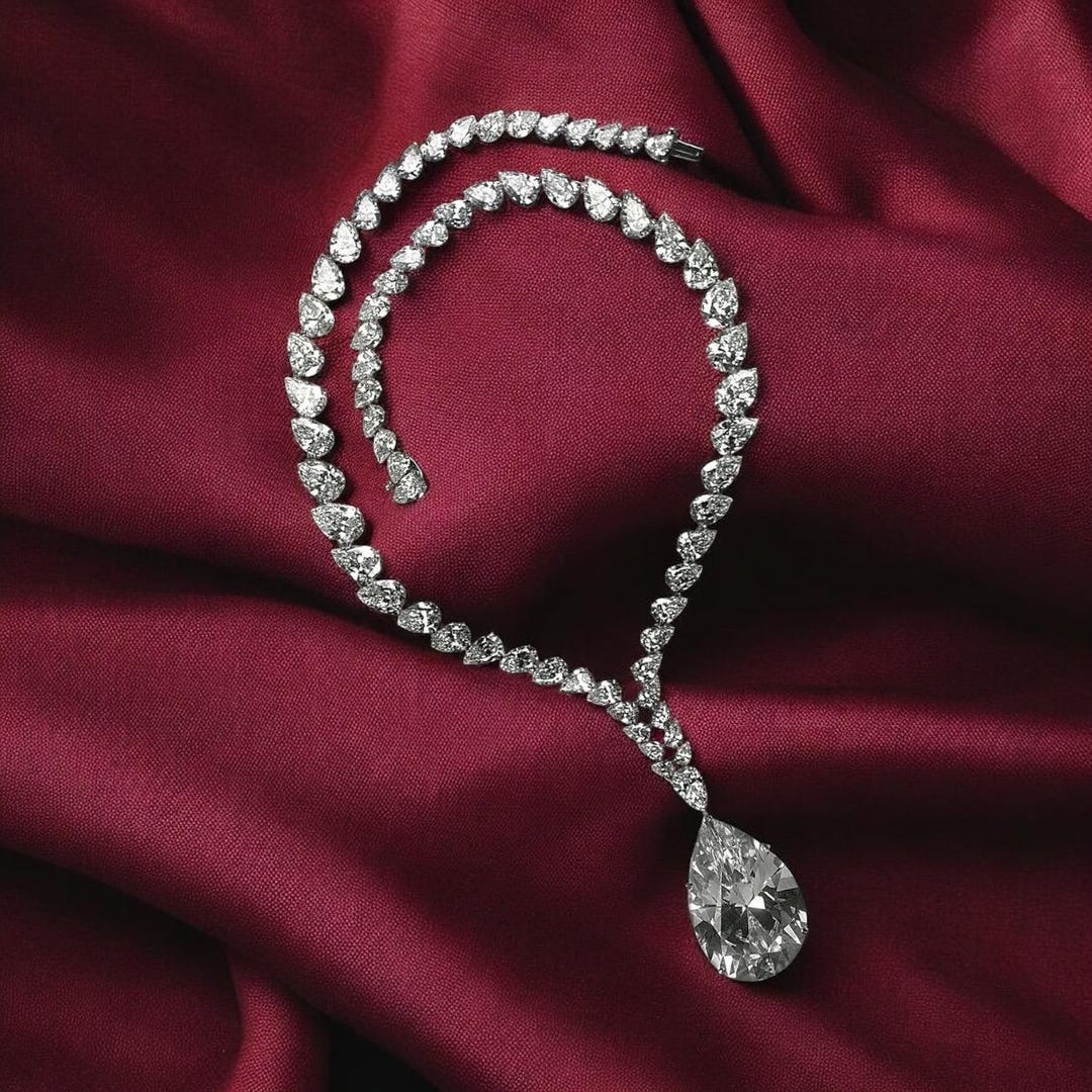 Vintage Elizabeth Taylor Diamond Necklace,925 Silver Iconic Jewelry ...