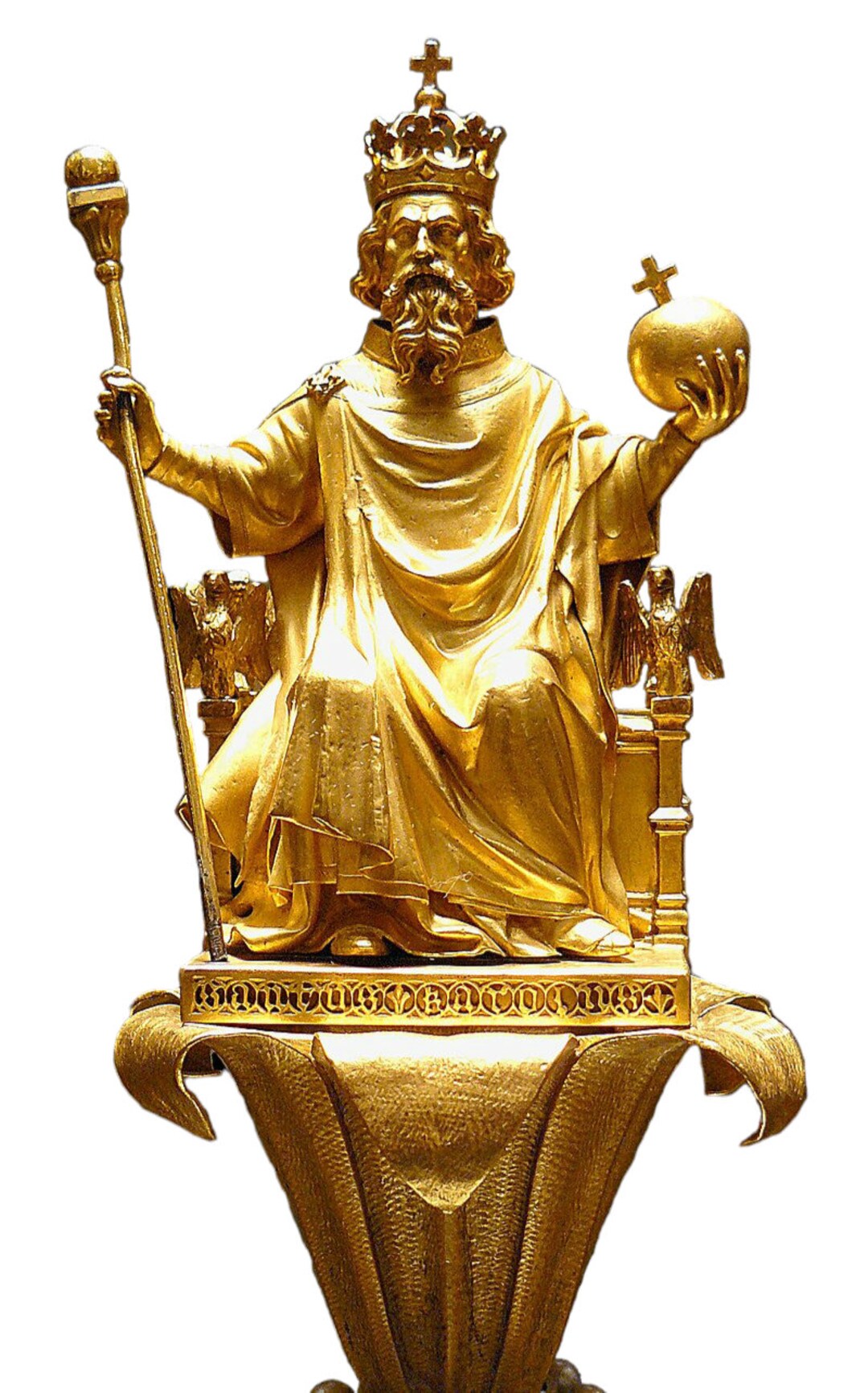 Vintage Scepter of King Charles of France in Brass , 18k Yellow Gold ...