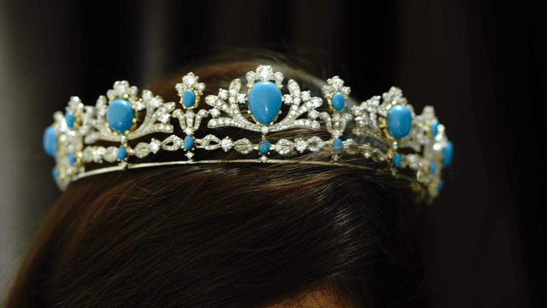 Sterling Silver Turquoise Tiara: CZ Zircon Halo, Bridal Princess Tiara ...