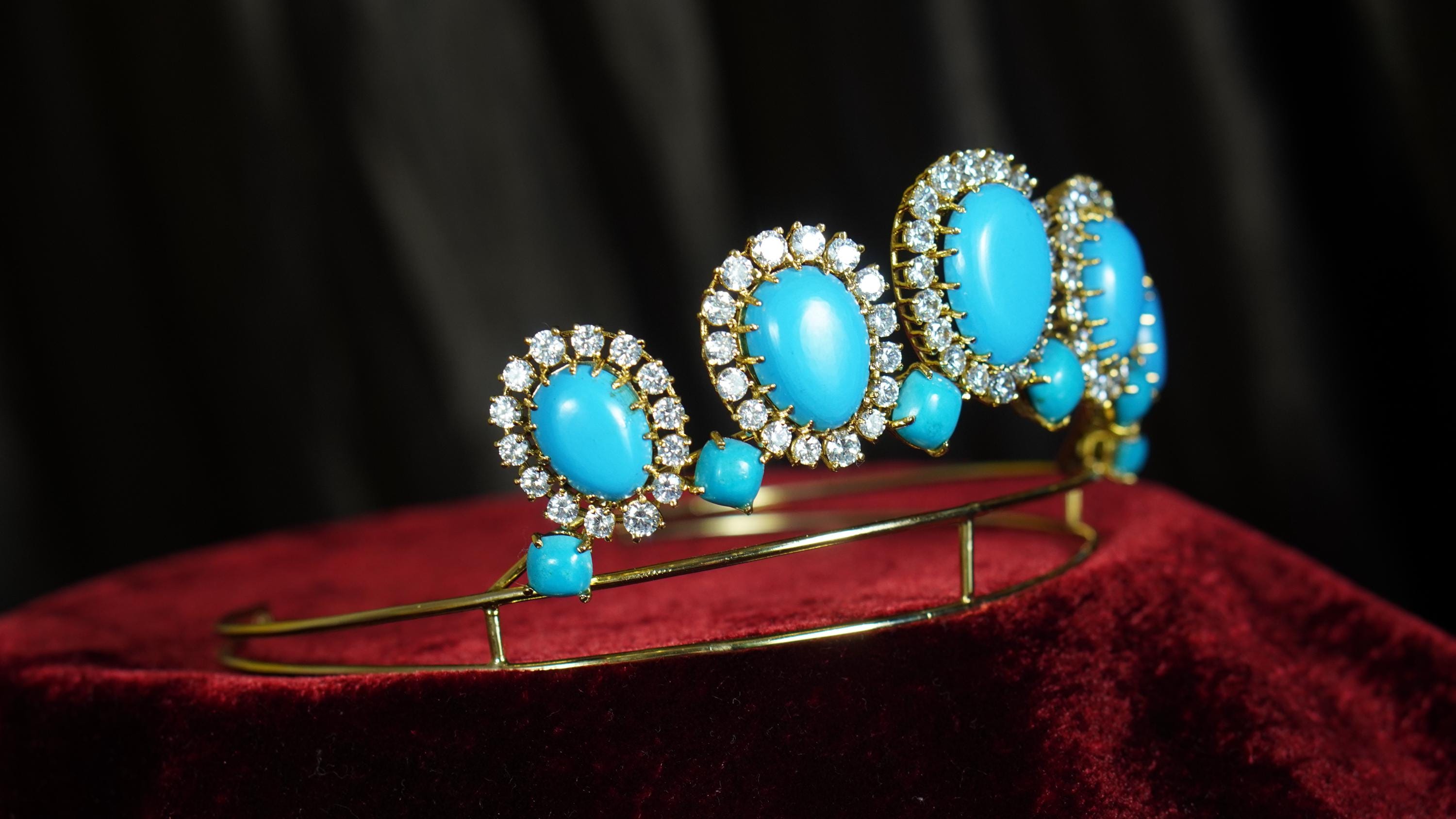 Princess Royal Family Inspired Turquoise Tiara in 925 Sterling Silver ...