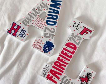 Custom College Wooden Letters - Etsy