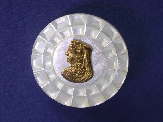 Antique Queen Victoria Lapel/buttonhole Mother of Pearl Badge - Etsy
