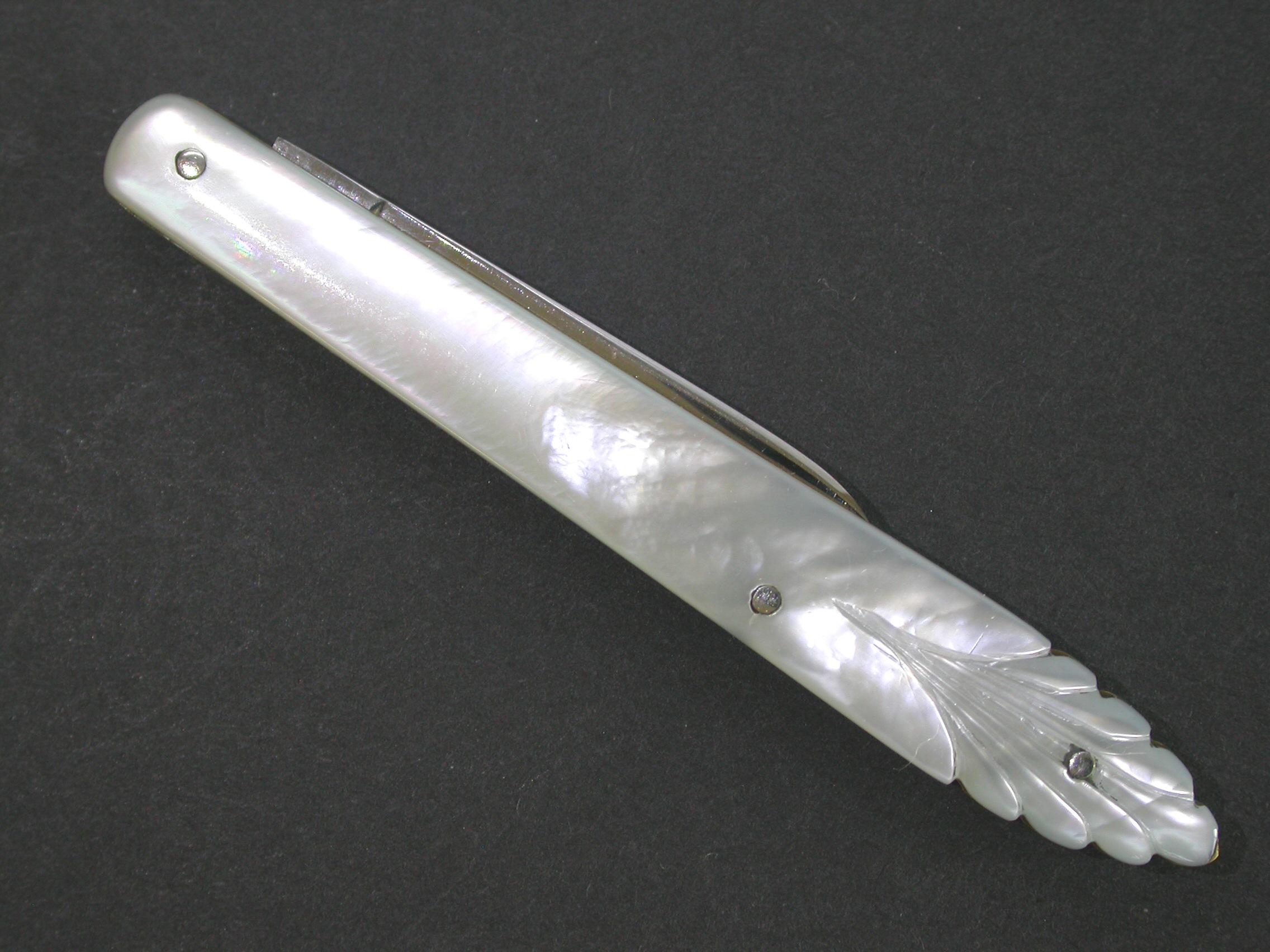 Victorian Quill Tool With Decorative Mother of Pearl Handle by Brookes ...