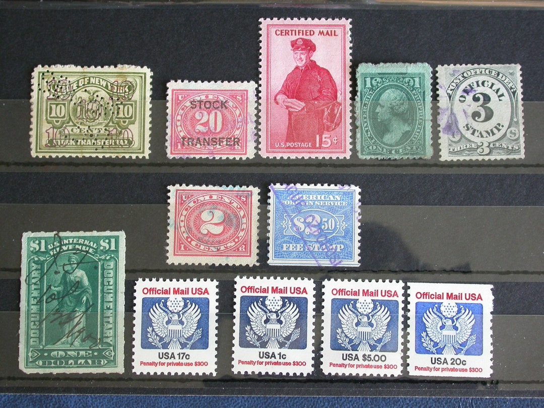 USA Small Collection of Official, Revenue & Stock Transfer Stamps - Etsy