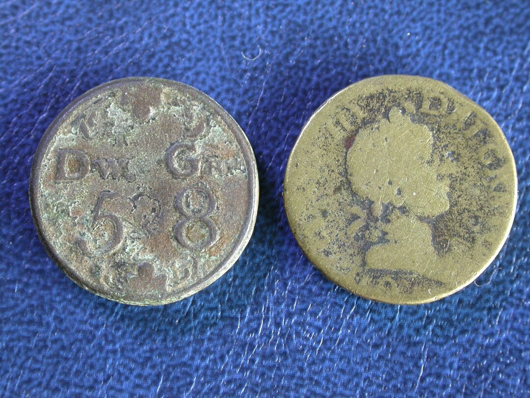 Pair of Antique Brass Coin Weights in Fair Condition Georgian King ...