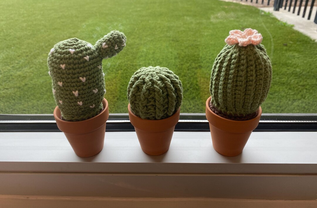 Crochet Barrel Cactus in a Pot | Amigurumi Cactus| Crochet Succulents ...