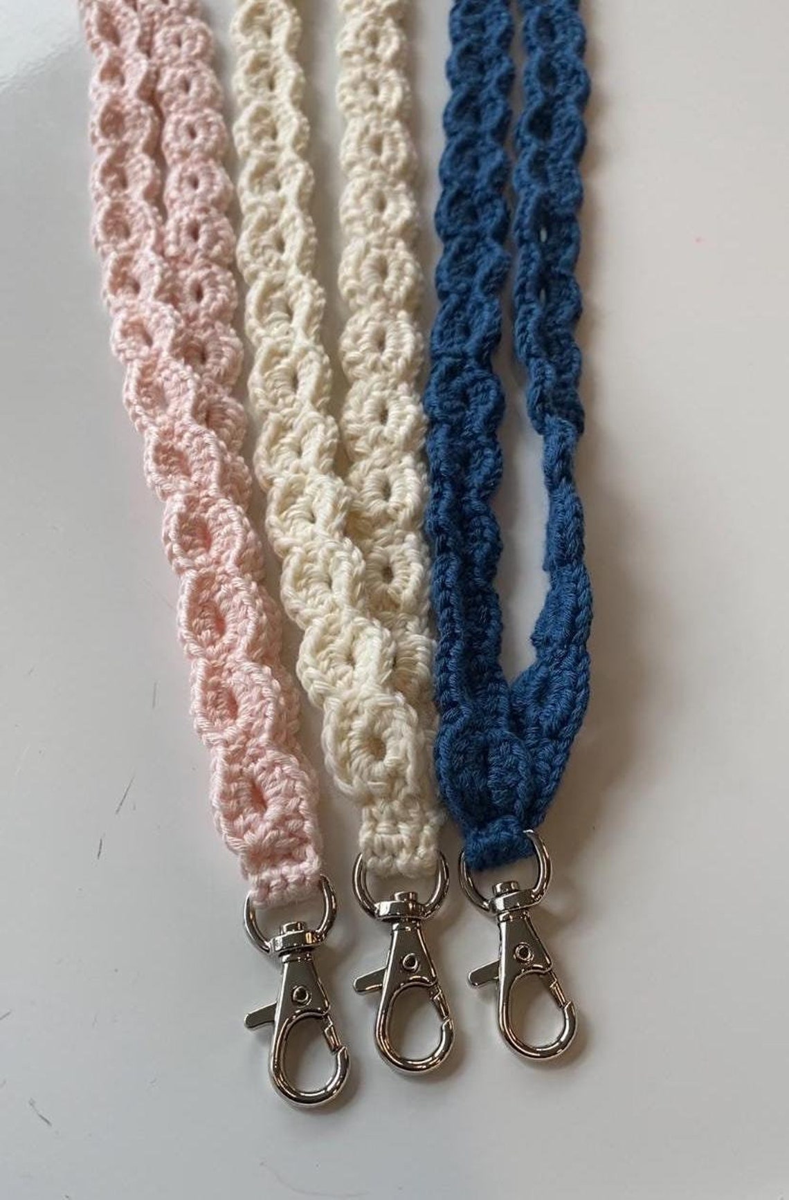Crochet Lanyards | Crochet ID Badge Holder and Key Hanger - Etsy