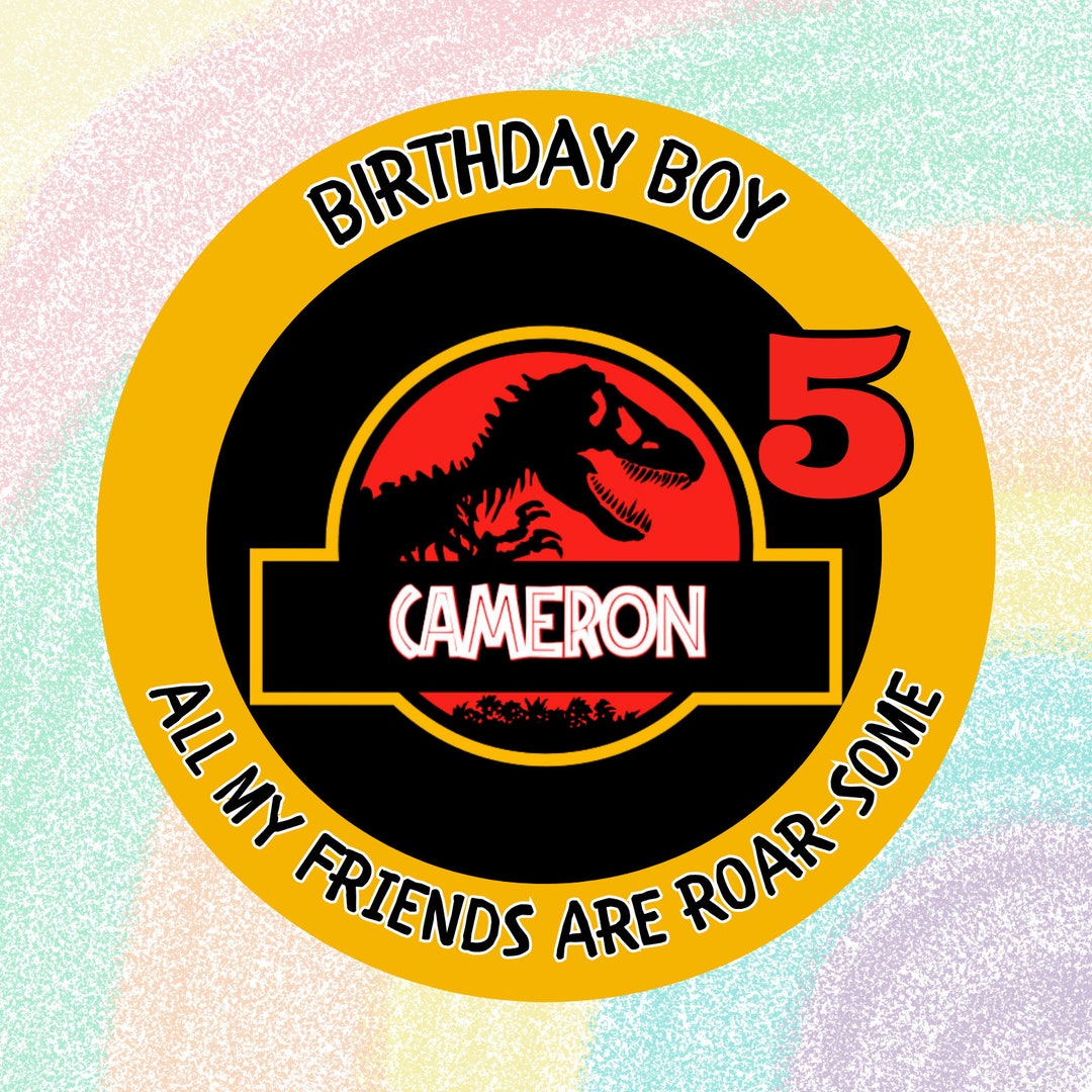 Dinosaur Birthday Stickers Party Favour Stickers for Gift Bags, Cake ...
