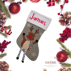 Christmas Stocking in Grey Matching Family Personalised Stockings ...