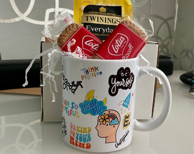 Self Love Care Package | Mug and Biscuits Care Box | Positivity Gift ...