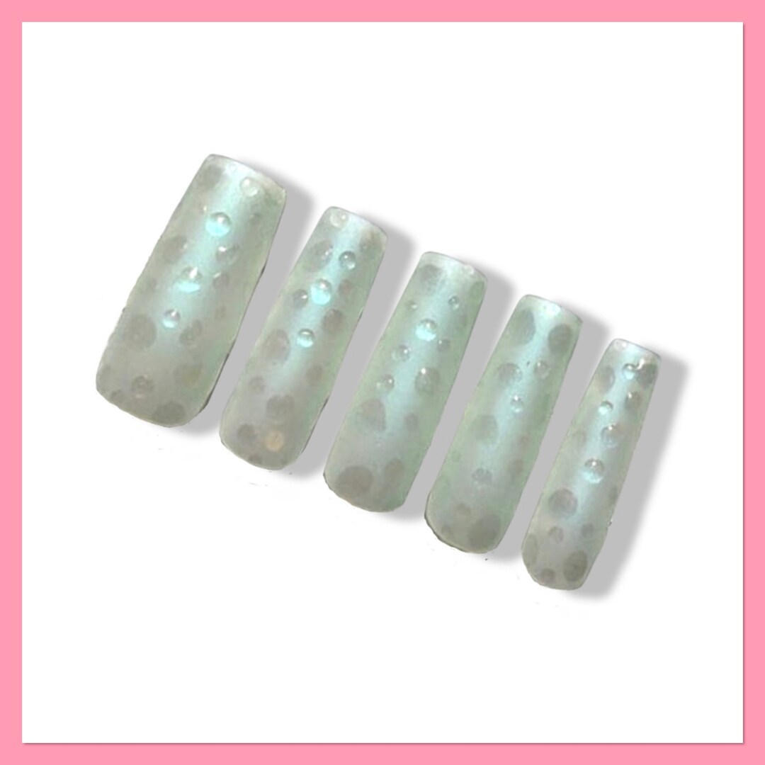 3D Water Drop Nails Chrome Nails Blue Drip Water Drop Nails Raindrop ...