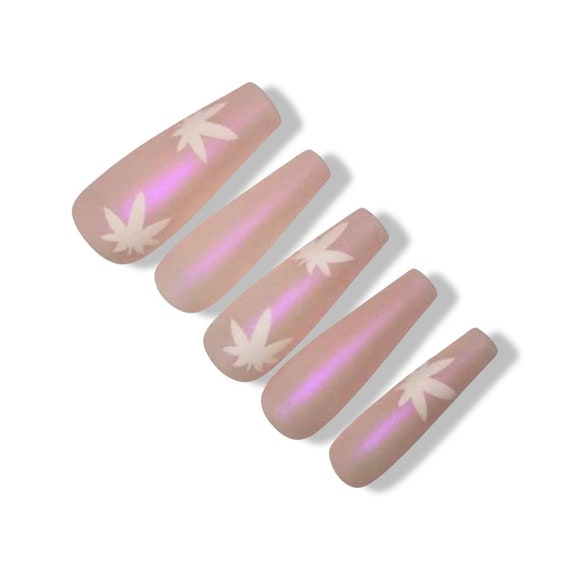 Weed Acrylic Nails