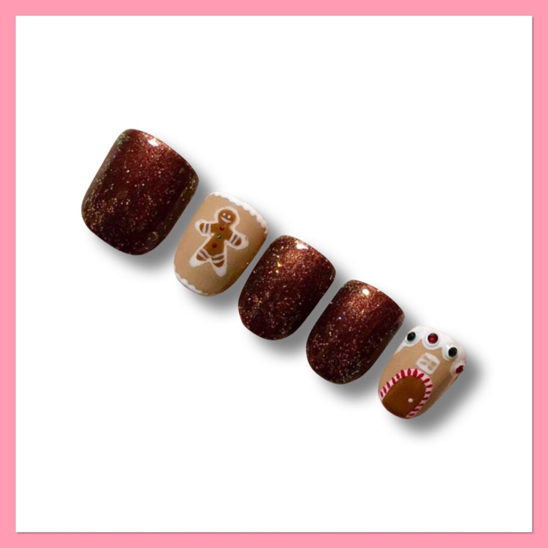 Gingerbread Man Nails Holiday Nails Fall Nails Christmas Nails ...