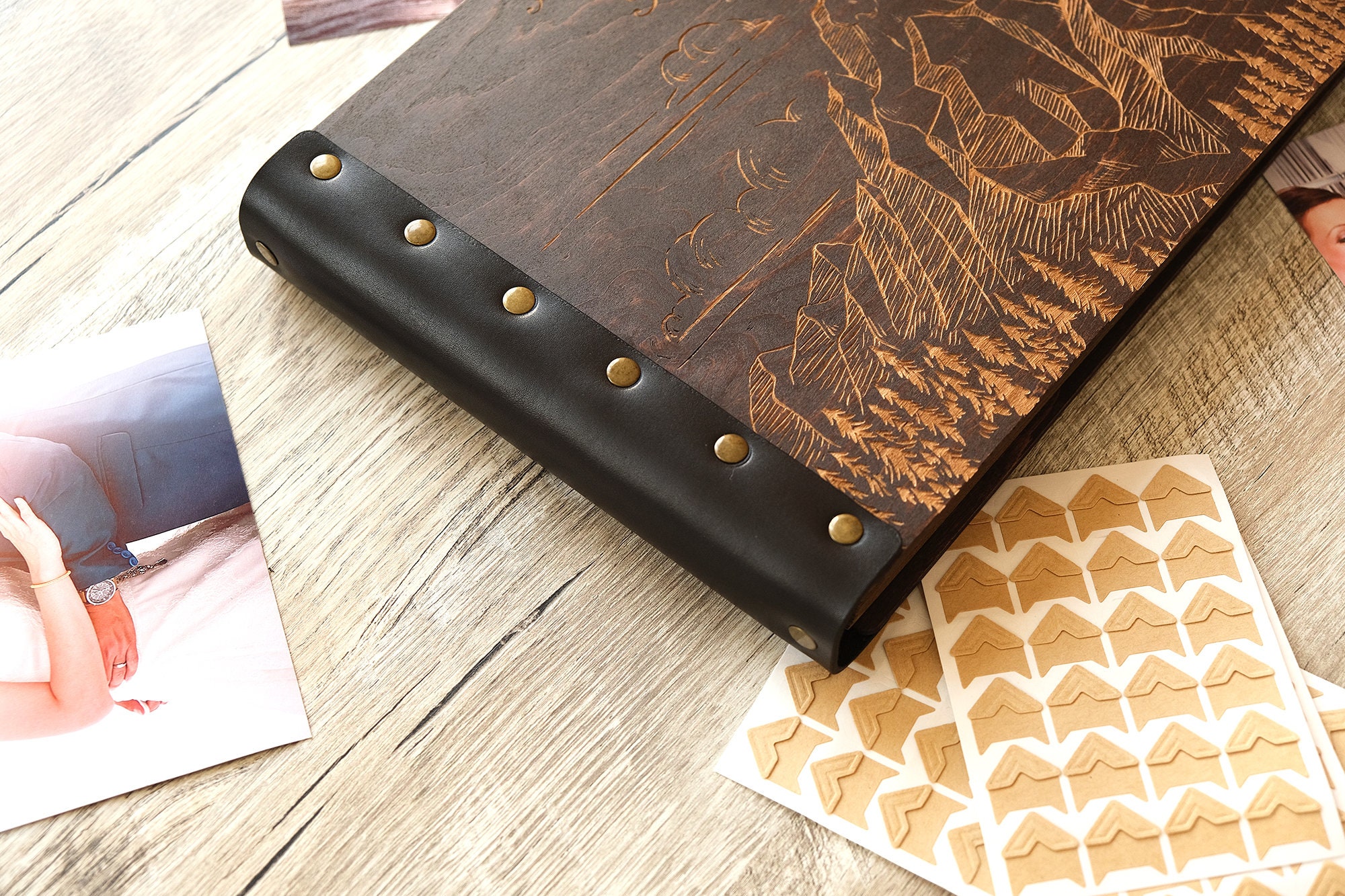 Adventure Book, Travel Photo Album With Mountains Landscape ...