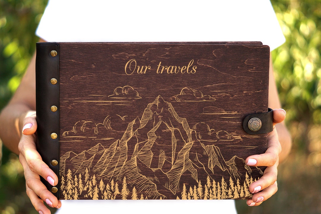 Adventure Book, Travel Photo Album With Mountains Landscape ...