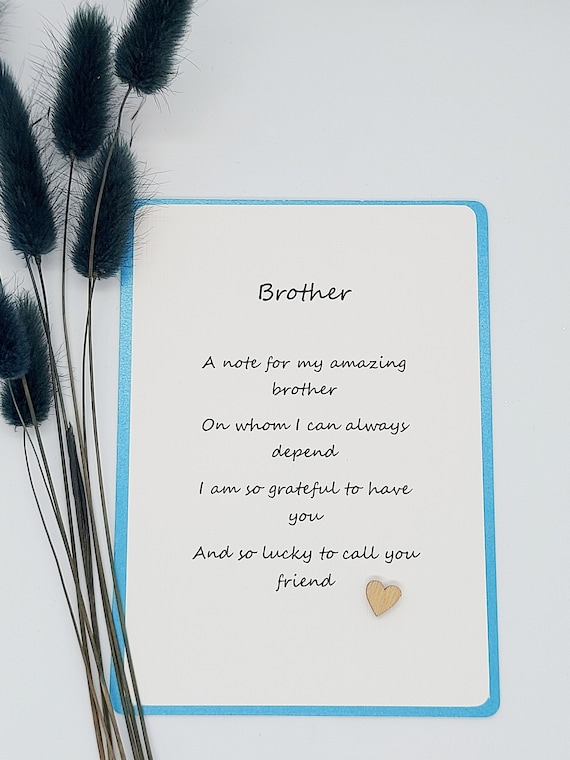 Brother Card/ Birthday Card for Brother/ Sentimental Keepsake - Etsy