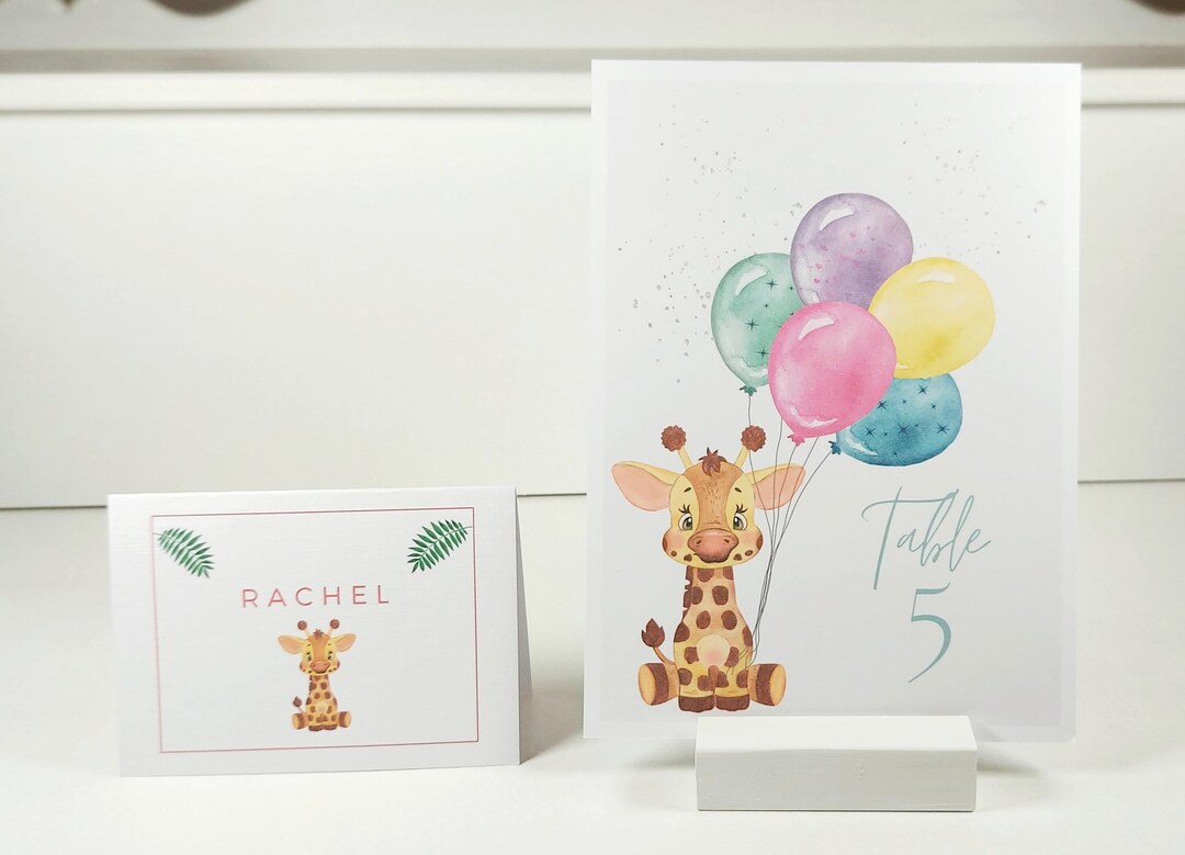 Safari Theme Baby Shower Table Numbers/ Baby Shower Table Numbers/ Baby ...