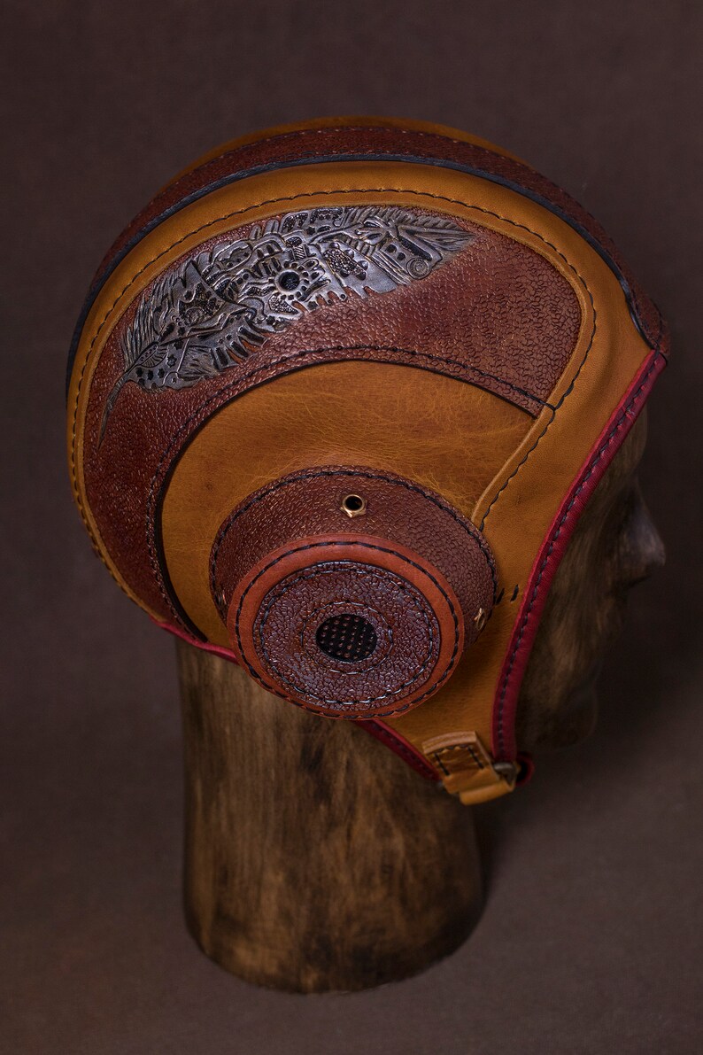 Steampunk Aviator Cap, Blade Runner Helmet, Leather Aviator Cap ...