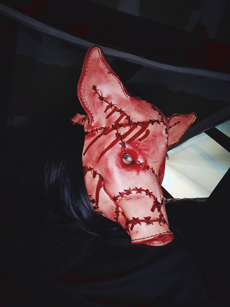 Pigstein Halloween Leather Mask, Pig Leather Mask - Etsy